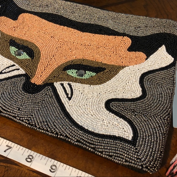 America & Beyond | Bags | India Handmade Beaded Fox Design Embroidered ...